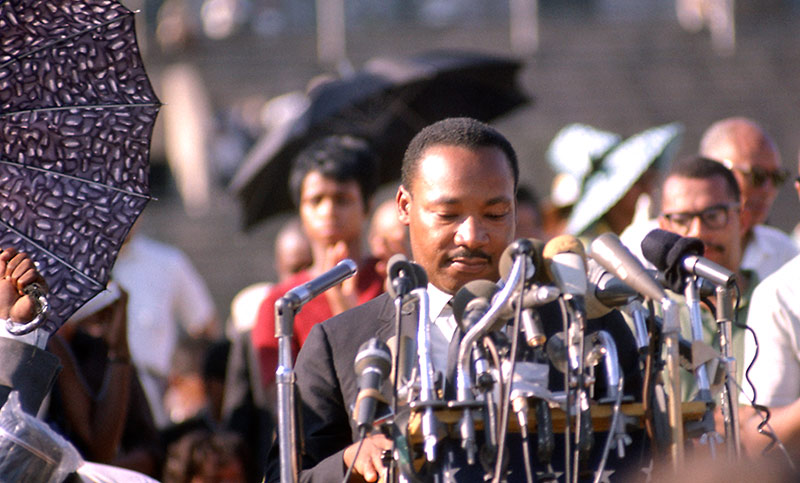 Martin Luther King Jr., Speaking at Rally, Soldier Field, Chicago, 1966 ...
