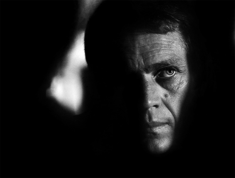 Steve McQueen Portrait in Deep Shadows (Closeup), on the Set of Bullitt ...