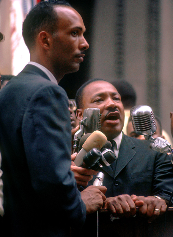 Albert Raby & Martin Luther King Jr., at the Podium, City Hall, Chicago ...