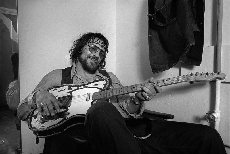 Waylon Jennings Backstage with Guitar, The Boarding House, San ...