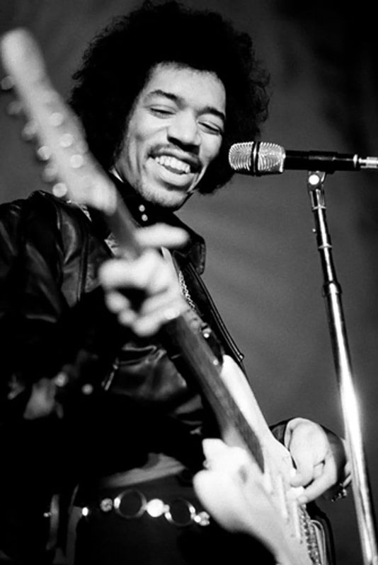 Jimi Hendrix Performing (Smiling), Fillmore West, San Francisco ...