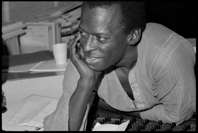 Miles Davis Listening to Playback, Columbia Recording Studio, NYC, 1970 ...