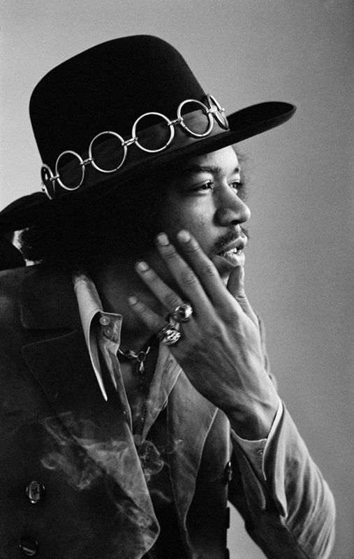 Jimi Hendrix Portrait with Hand on Face, Travelodge Motel, San ...