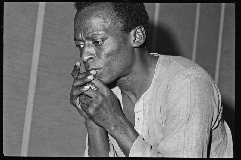 Miles Davis Listening to Playback, Columbia Recording Studio, NYC, 1970 ...