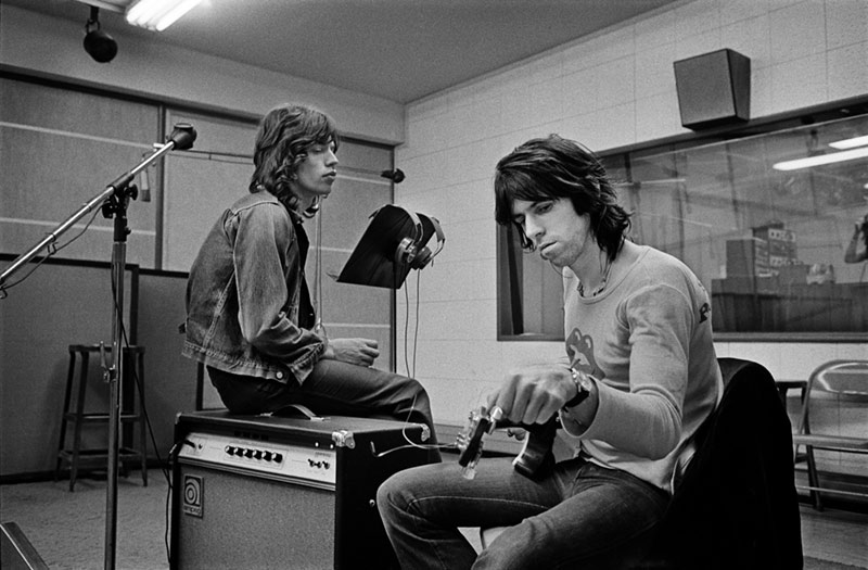 Mick Jagger and Keith Richards, Sunset Studio, 1972 | San Francisco Art ...